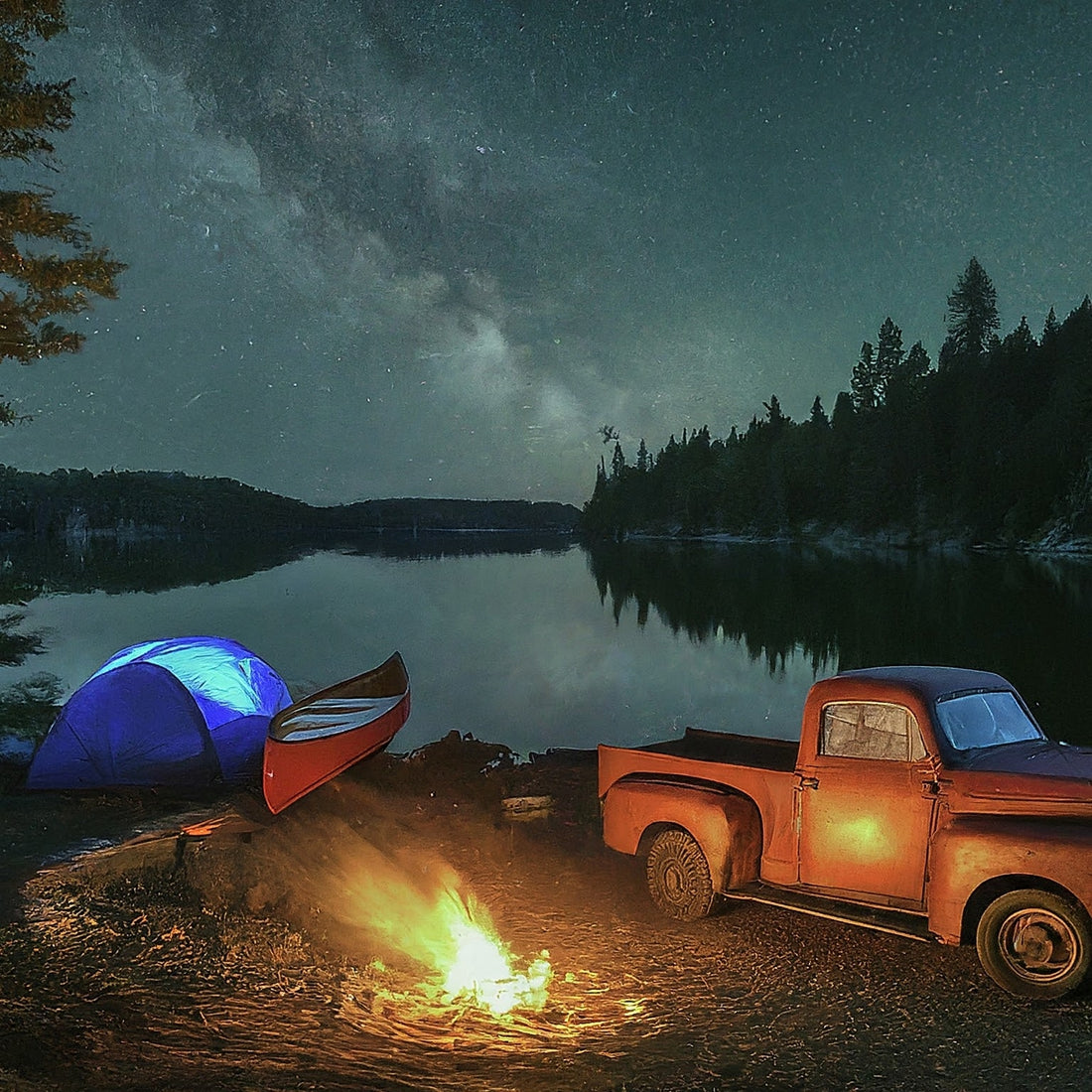 Rusty Red Pickup Camping Trip – Andargos